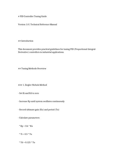 Pid Tuning Guide Pdf Teaching Methods And Materials Technology