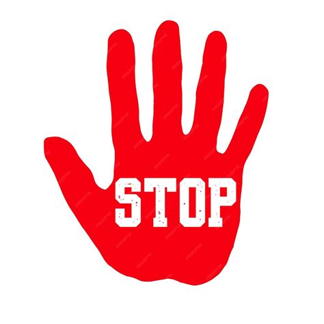 Premium Vector Free Vector Stop Hand Sign Isolated On White