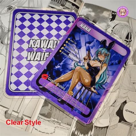 Acrylic Anime Waifu Card Pack Of 12 Clear Style Original Illustration