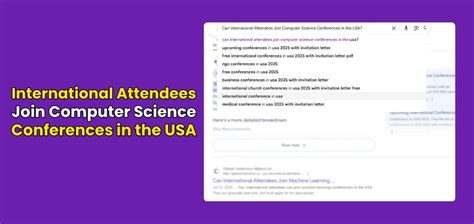 Can International Attendees Join Computer Science Conferences In The Usa