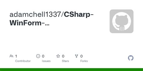 GitHub Adamchell CSharp WinForm SimpleMultiFormInputs