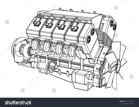 Engine Drawing Colour At Logan Storkey Blog