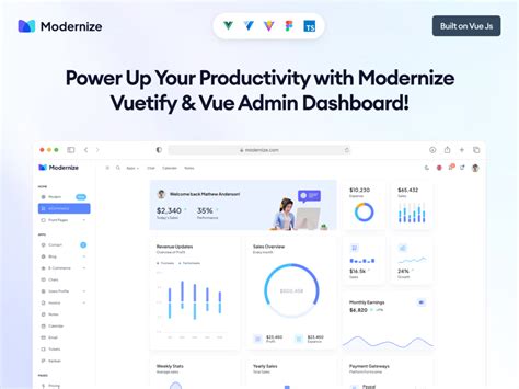 Modernize Vuetify Vuejs Admin Dashboard Template