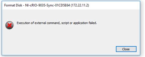 Execution Of External Command Failed On Crio National Instruments