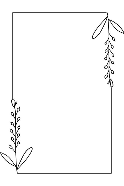 Printable Blank Aesthetic Rectangle {frame} Templates Frame Template Doodle Frames Bond