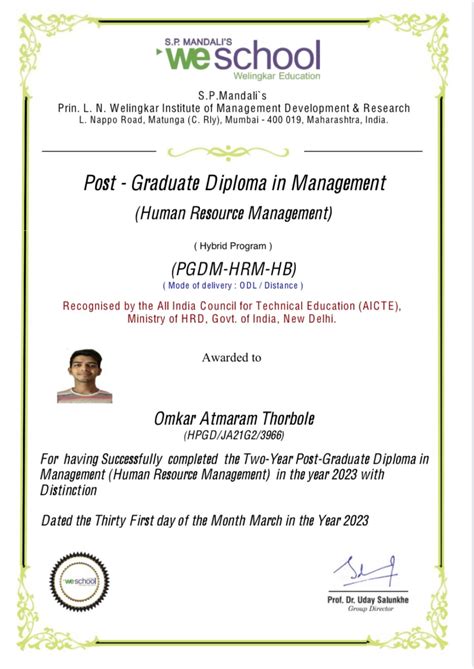 Omkar Thorbole On Linkedin Im Happy To Share That Ive Completed My Postgraduate Degree At