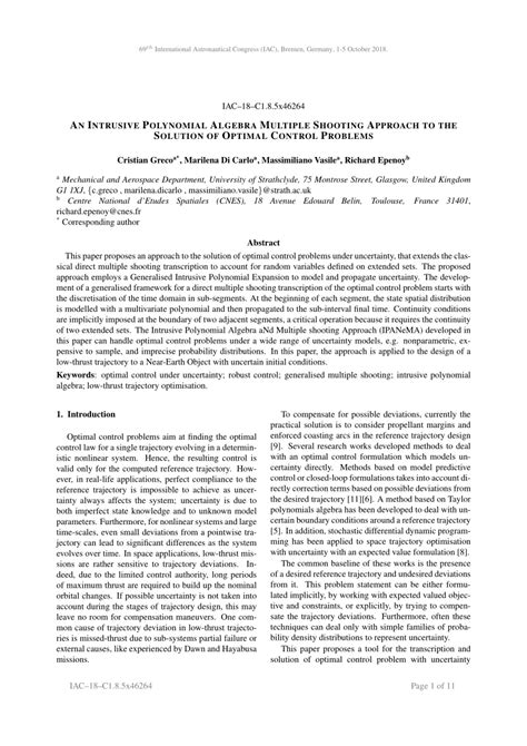 Pdf An Intrusive Polynomial Algebra Multiple Shooting Approach To The