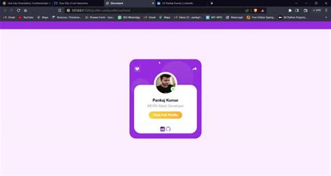 pankaj kumar on linkedin profile card uisng html css javascript