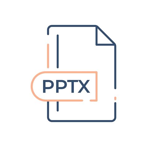 Pptx 파일 형식 아이콘 Pptx 확장 라인 아이콘 프리미엄 벡터