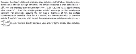 Consider The Steady State And Unsteady State Chegg