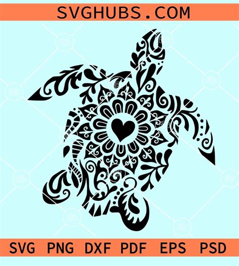 Turtle Mandala Svg Mandala Sea Turtle Svg Sea Turtle Svg Sea Turtle