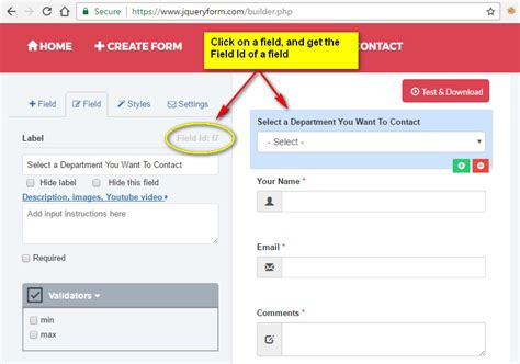 One Contact Form For Different Department Use Query String To Set
