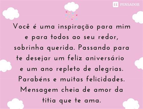 As 57 Mensagens Mais Lindas De Aniversário Para Sobrinha Pensador