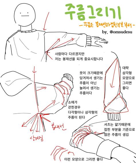 드로잉 강좌 드로잉 주름