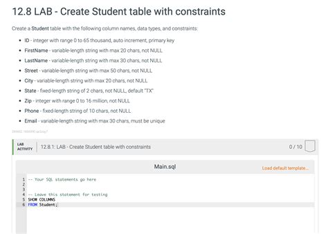 [solved] this is in mysql in zybooks please only answer this if you