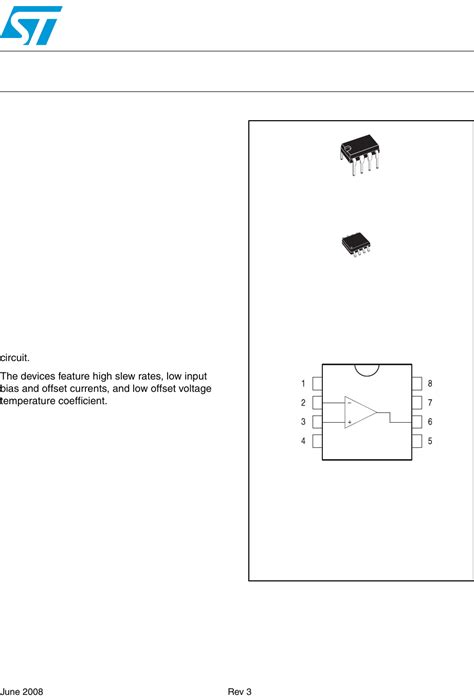 Tl081 Datasheet By Stmicroelectronics Digi Key Electronics