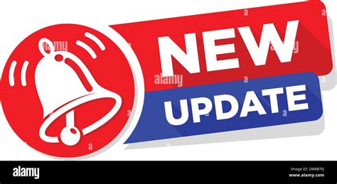 Modern Label New Update With Bell Banner With Notification Bell Announcement For New Update