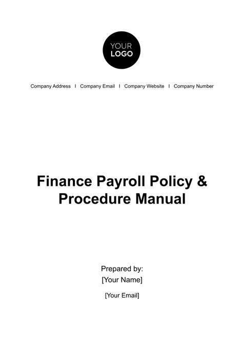 Free Finance Payroll Policy And Procedure Manual Template To Edit Online