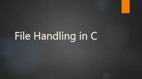 Advance C Programming Unit 4 File Handling In Cpdf