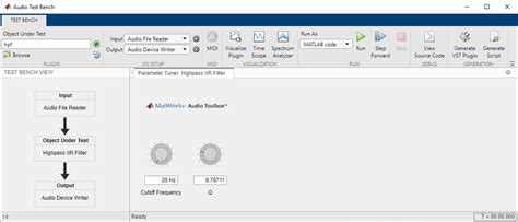 Tunable Filtering And Visualization Using Audio Plugins Matlab And Simulink