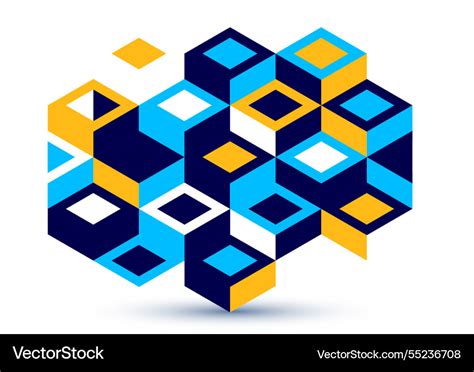 Abstract Wallpaper With 3d Isometric Cubes Blocks Vector Image