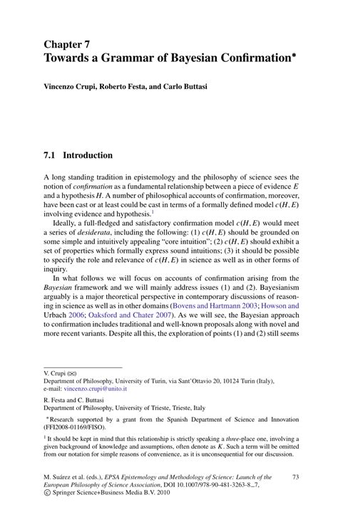 Pdf Towards A Grammar Of Bayesian Confirmation