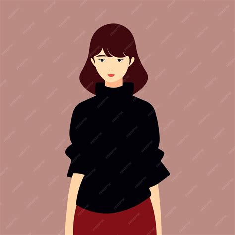 Premium Vector Asian Girl Flat Illustration 2s Vector