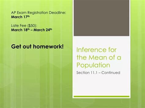 Ppt Inference For The Mean Of A Population One Sample T Procedures