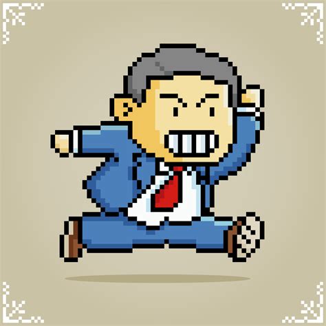 Male Character Is Running In 8 Bit Pixel Art Human Pixels In Vector Illustration For Game