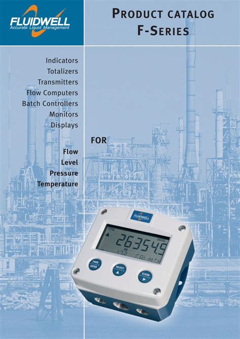 PDF PRODUCT CATALOG F SERIES Group Fluidwell F Flow Rate Indicator Totalizer With