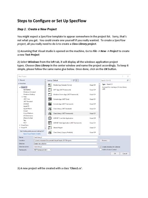 steps to configure or set up specflow download free pdf microsoft