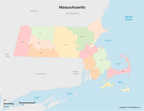 Printable Map Of Massachusetts State Outline Free Usa Maps
