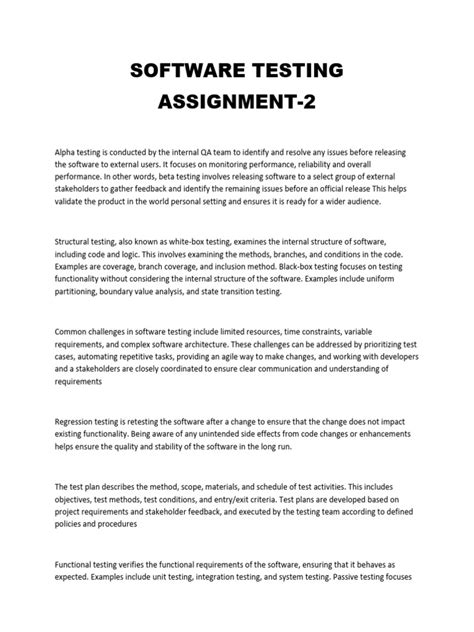 software testing assignment 2 pdf