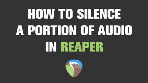 how to silence a portion of audio in reaper quick tutorial youtube