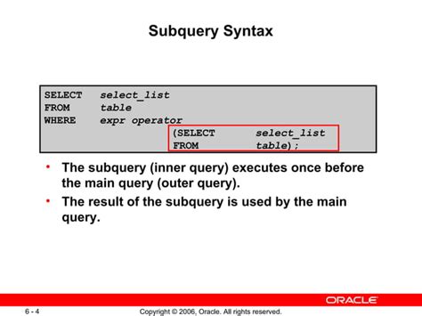 Les06 Using Subqueries To Solve Queries Ppt Databases Computer