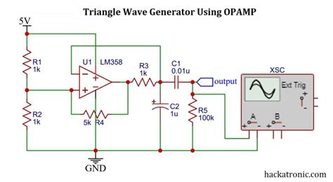 Triangle Wave Generator Using Opamp
