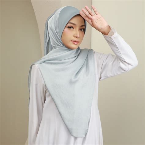 Hanis Satin Luxe Hsr13 Pearl Grey Shopee Malaysia