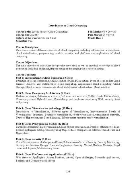 Introduction To Cloud Computing Syllabus Csc 467 Course Overview