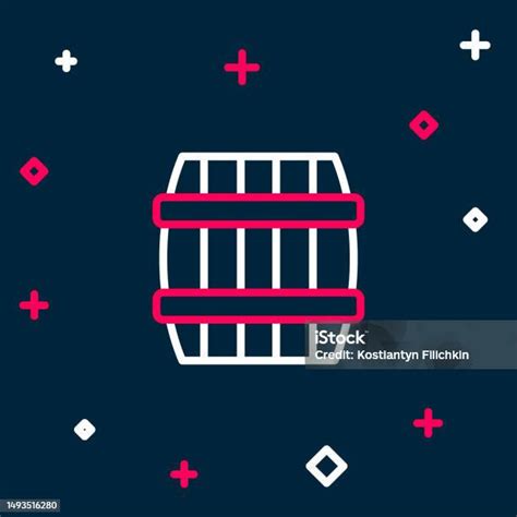 파란색 배경에 격리 된 라인 나무 배럴 아이콘 알코올 배럴 음료 용기 맥주 위스키 와인을위한 나무 통 다채로운 개요 개념 벡터 0명에 대한 스톡 벡터 아트 및 기타 이미지