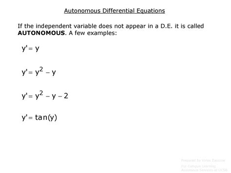 Autonomous Differential Equations Ppt Download