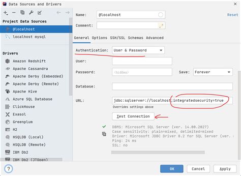Datagrip Cannot Use Windows Authentication To Connect To Ms Sql Server