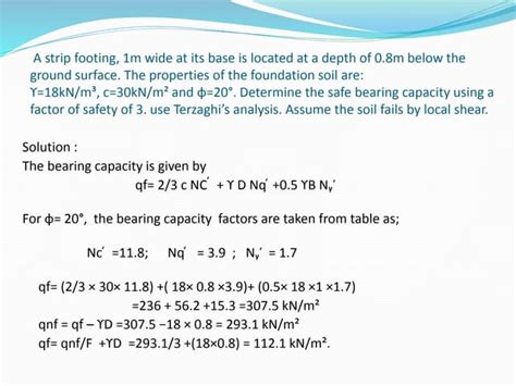 Numerical Problem Bearing Capacity Terzaghi Group Pile Capacity