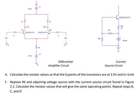 Solved A. Calculate the resistor values so that the Q points | Chegg.com