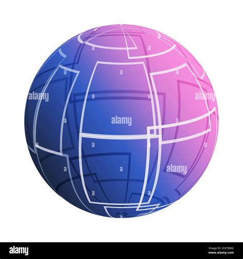 Abstract Pink And Blue Translucent Patterned Lit Globe Clipart Design With Intersecting White