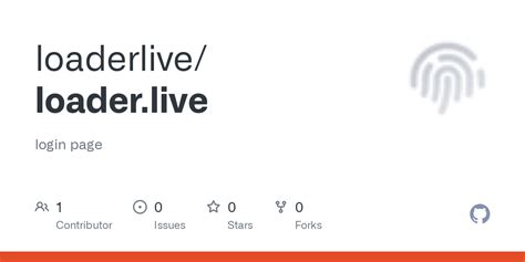 Github Loaderlive Login Page