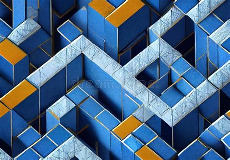 Abstract Colorful Mozaic Tile Dominated With Blue Color Realistic