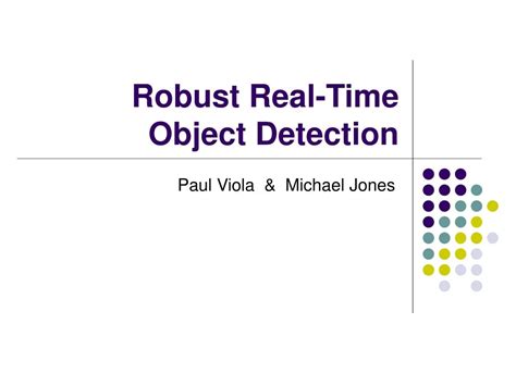 Ppt Efficient Real Time Object Detection System Using Robust Algorithms And Integral Image
