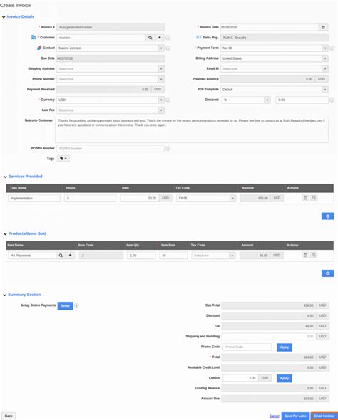 How Do I Include Tax Code While Creating Invoices