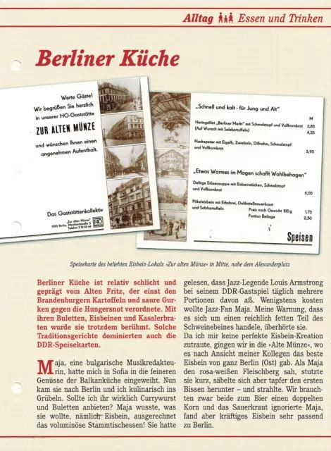 Berliner KÜche Zu Ddr Zeiten Ddr Infokarte Eur 1 00 Picclick De