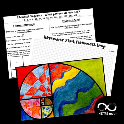 Free Fibonacci Sequence Activity Golden Rectangle Fibonacci Day Spiral Free Fibonacci Sequence Activity Golden Rectangle Fibonacci Day Spiral